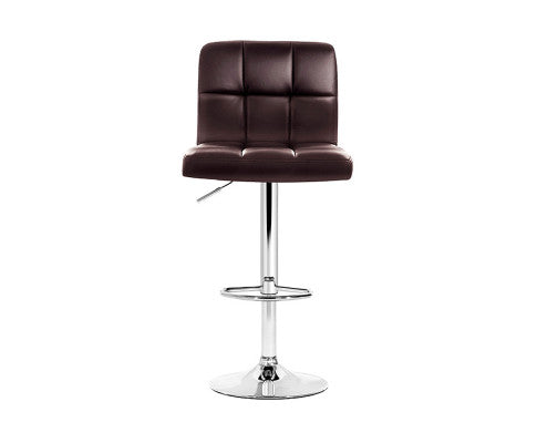 Set of 4 NOEL Leather Bar Stools - Brown | Factory to Home