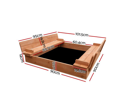 Wooden Outdoor Sandpit Set - Natural Wood | Factory to Home