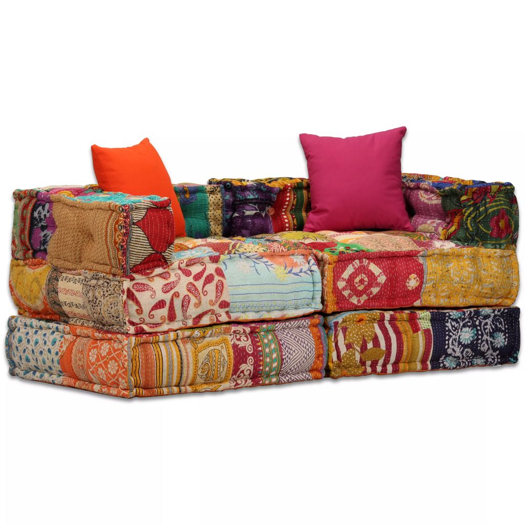2 Seater Modular Sofa Bed - Fabric - Patchwork | Factory to Home