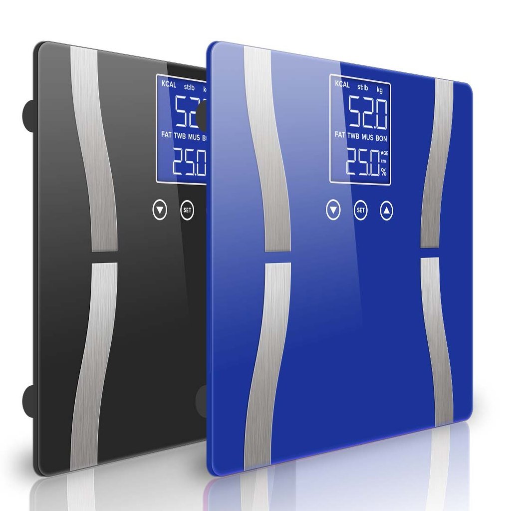 2 x Digital Body Fat Bathroom Scales LCD Blue/Black | Factory to Home