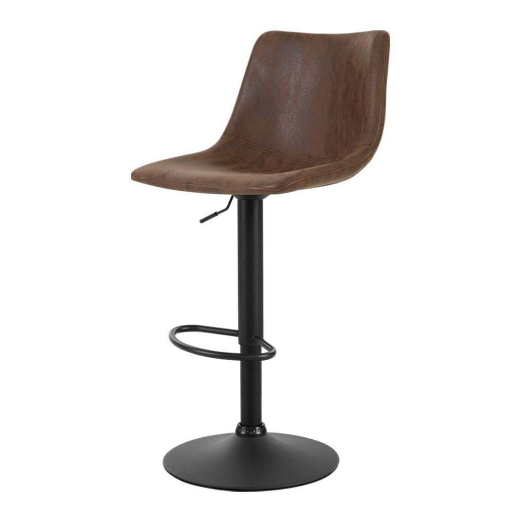 2x Gas Lift Kitchen Bar Stools - Vintage Leather | Factory to Home