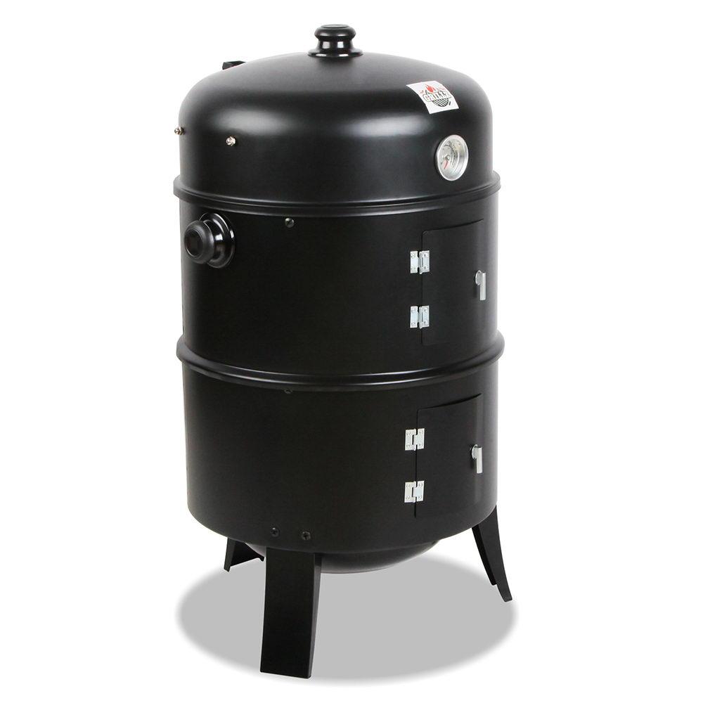 3-in-1 Charcoal BBQ Smoker - Black | Factory to Home