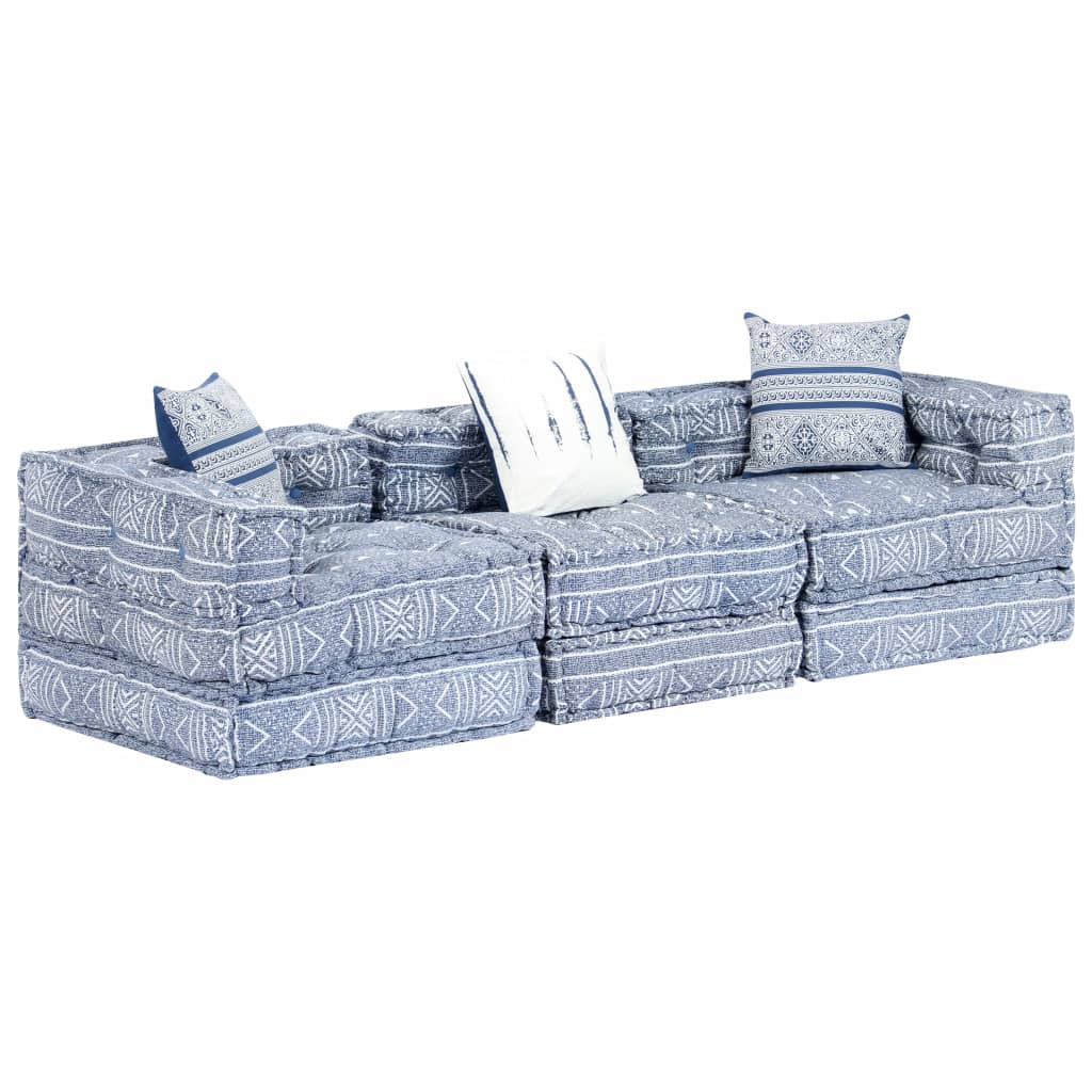 3 Seater Modular Sofa Bed - Fabric - Blue | Factory to Home