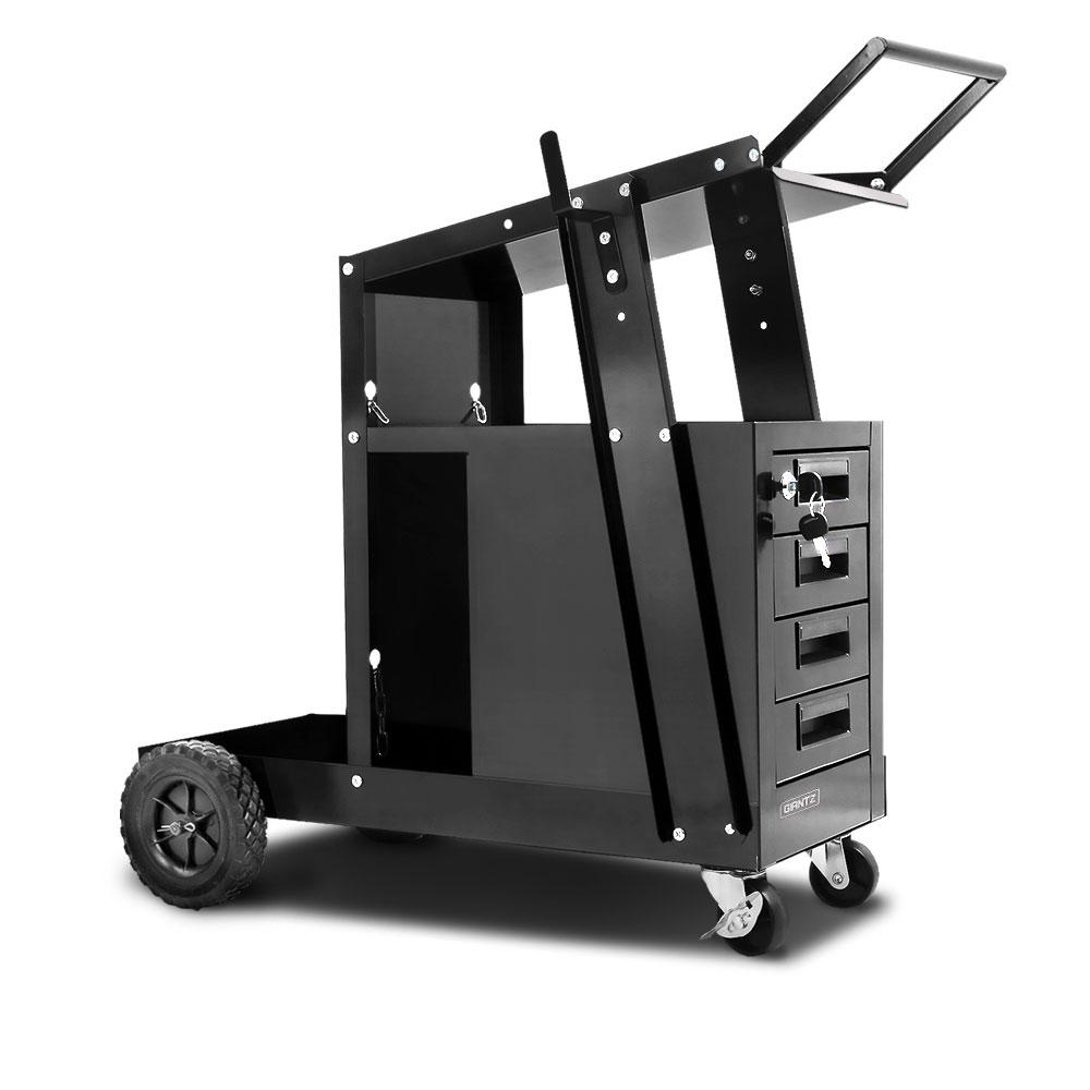 4 Drawer Welding Trolley - Black