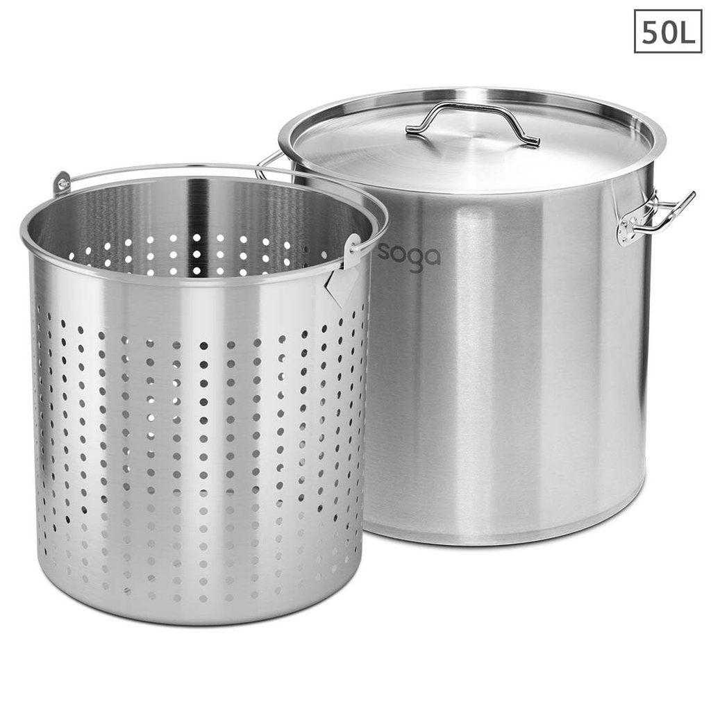 50L 18/10 Stainless Steel Stockpot with Perforated | Factory to Home