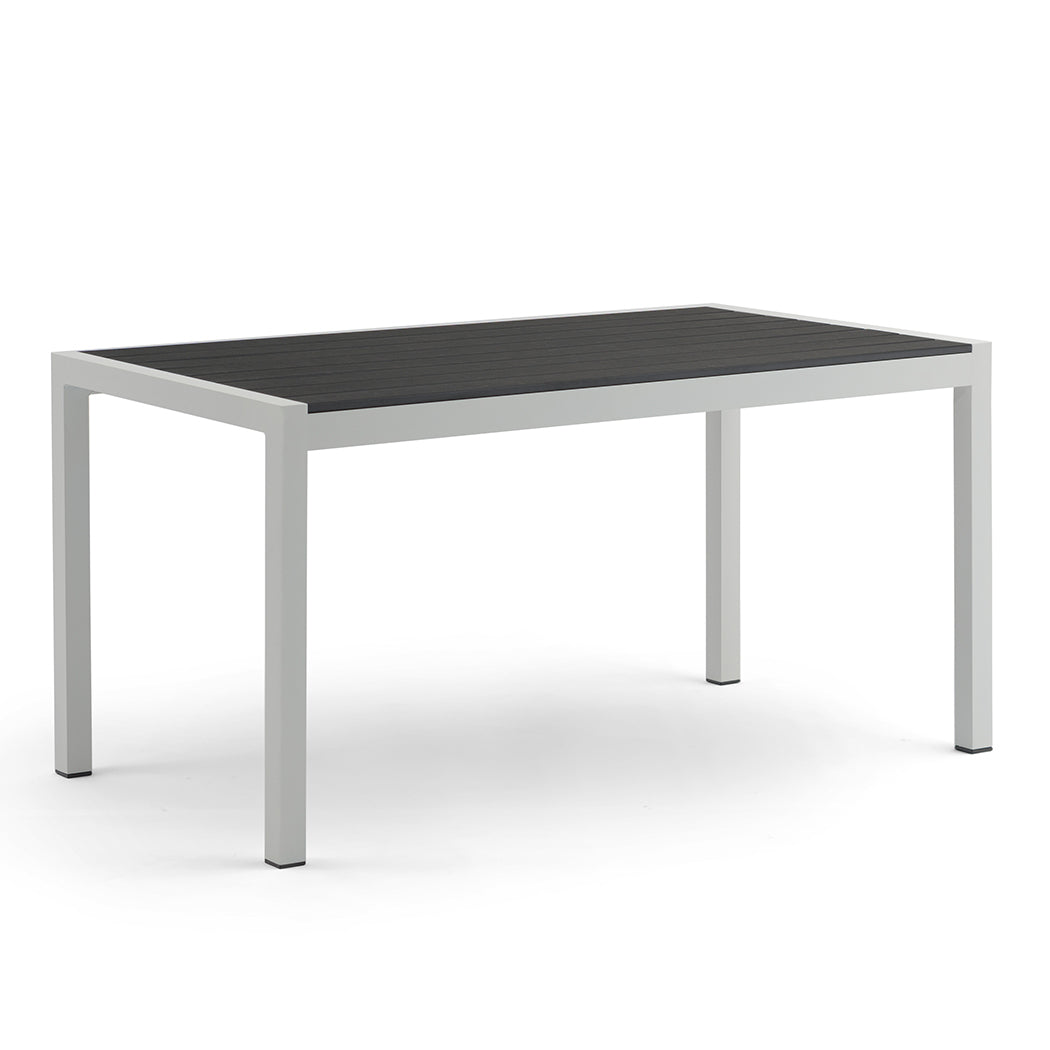 Alumnium Rectangular Dining Table Outdoor Gray150x80cm