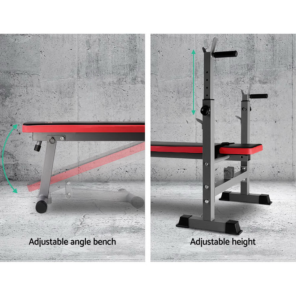 Multi-Station Weight Bench Press - Red | Factory to Home
