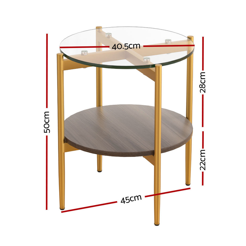 45CM Round Tempered Glass Table Top Coffee Table