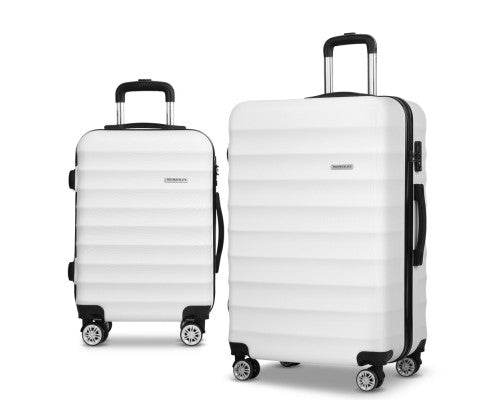 2 Piece Lightweight Hard Luggage Suitcase White | Factory to Home