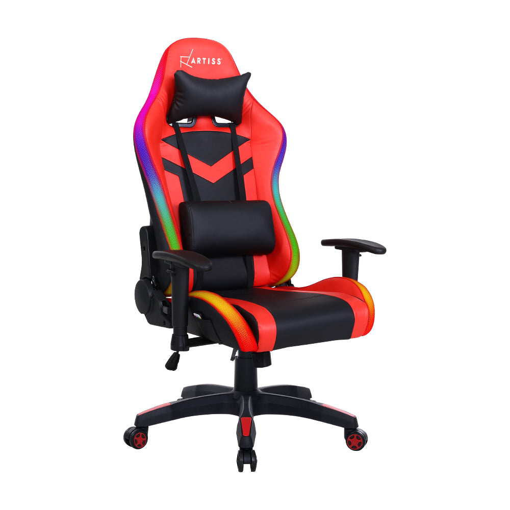 RGB LED Lights Gaming Office Chair - Black Red | Factory to Home
