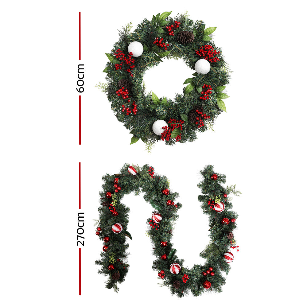 Christmas Garland with Wreath Set Ornaments