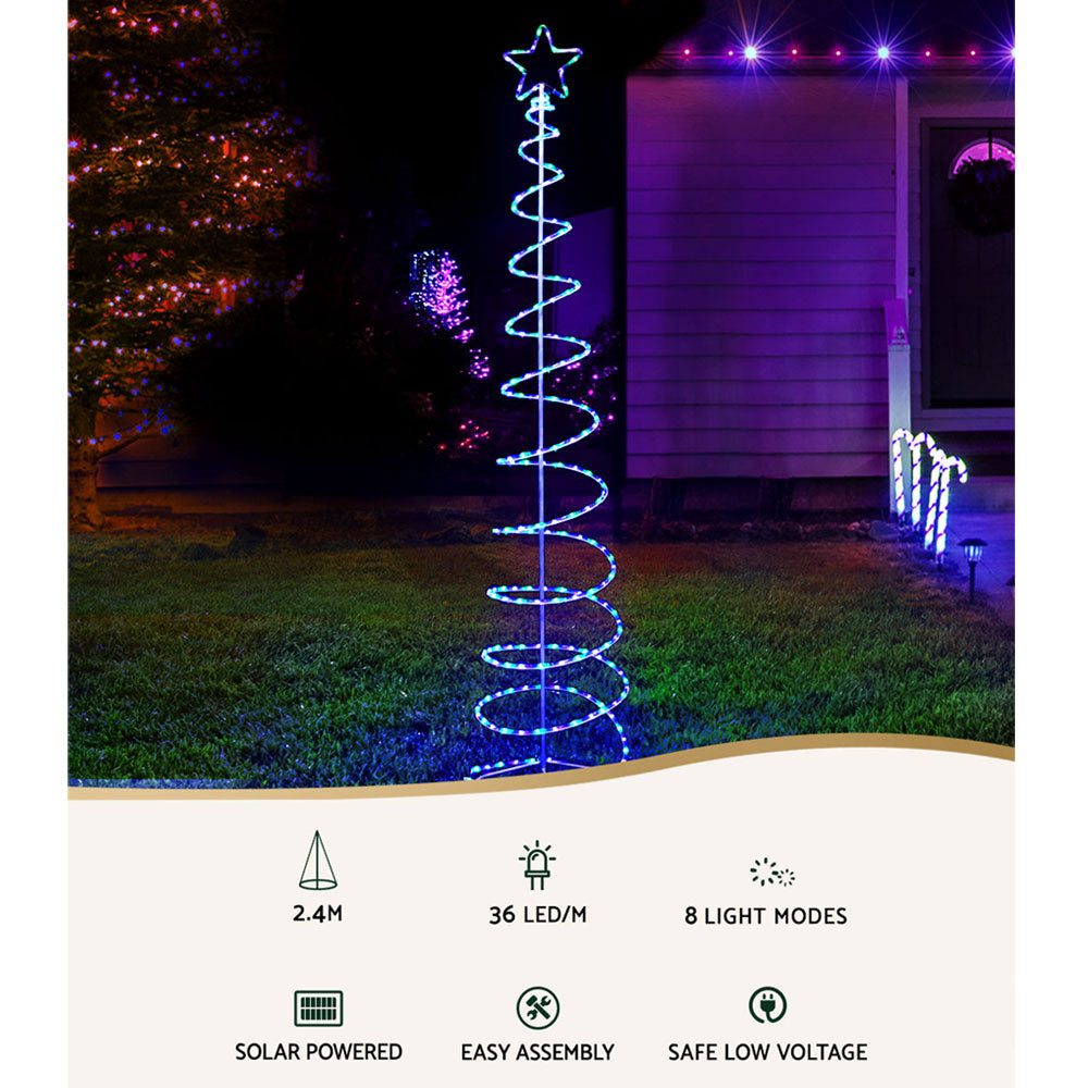 2.4M LED Christmas Tree - 8 Modes Multi-Colour