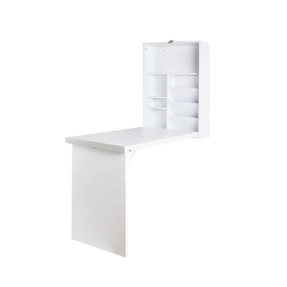 Artiss Foldable Desk with Bookshelf - White | Factory to Home