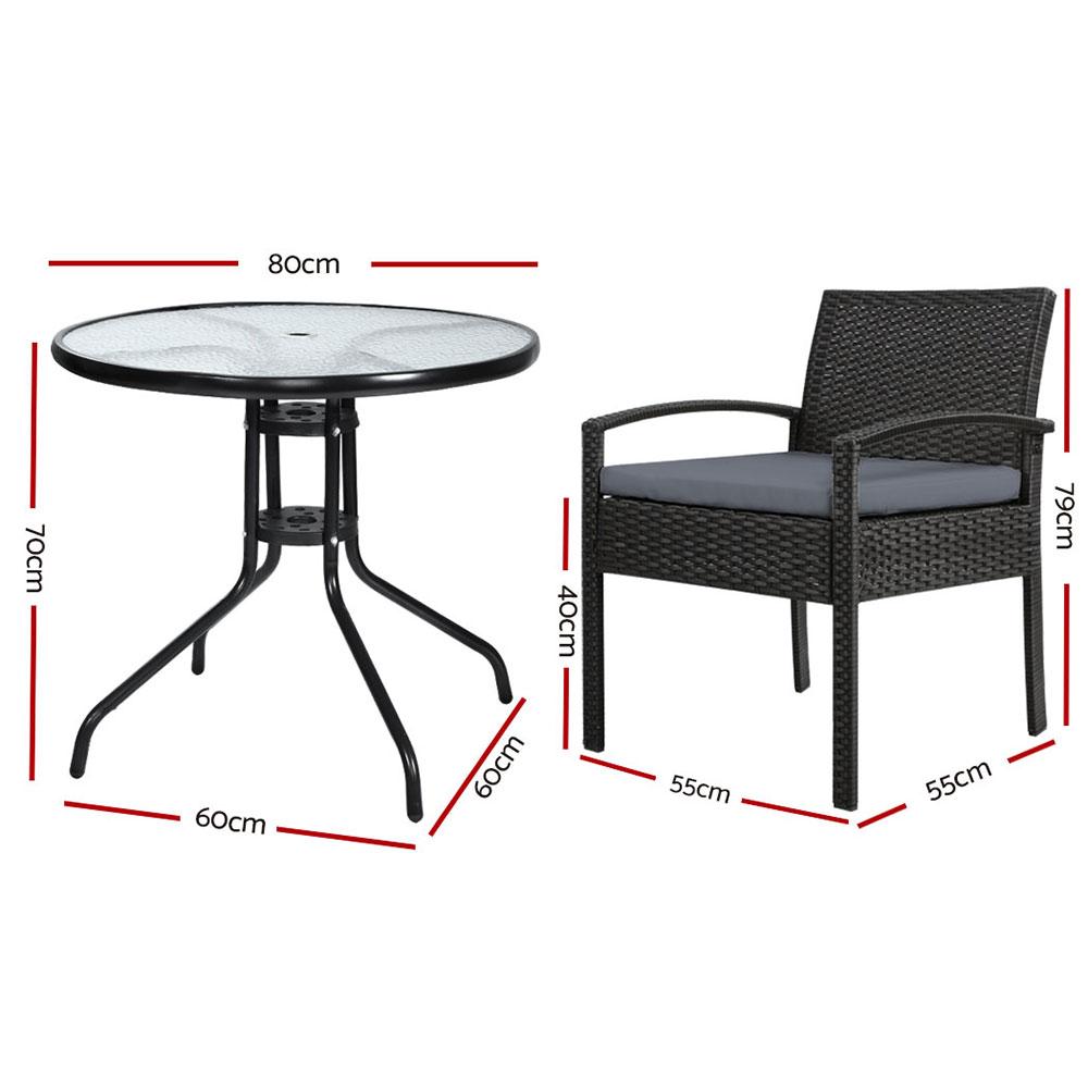 Black 3PCS Outdoor Dining Set | Factory to Home