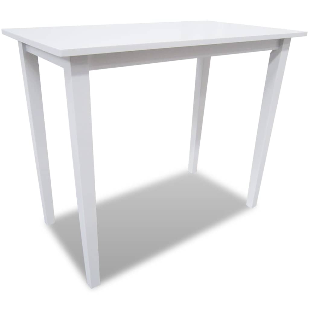 Wooden Bar Table and 4 Bar Chairs Set - White
