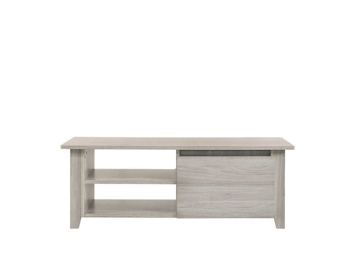 Coffee Table With Open Drawer In White Oak | Factory to Home