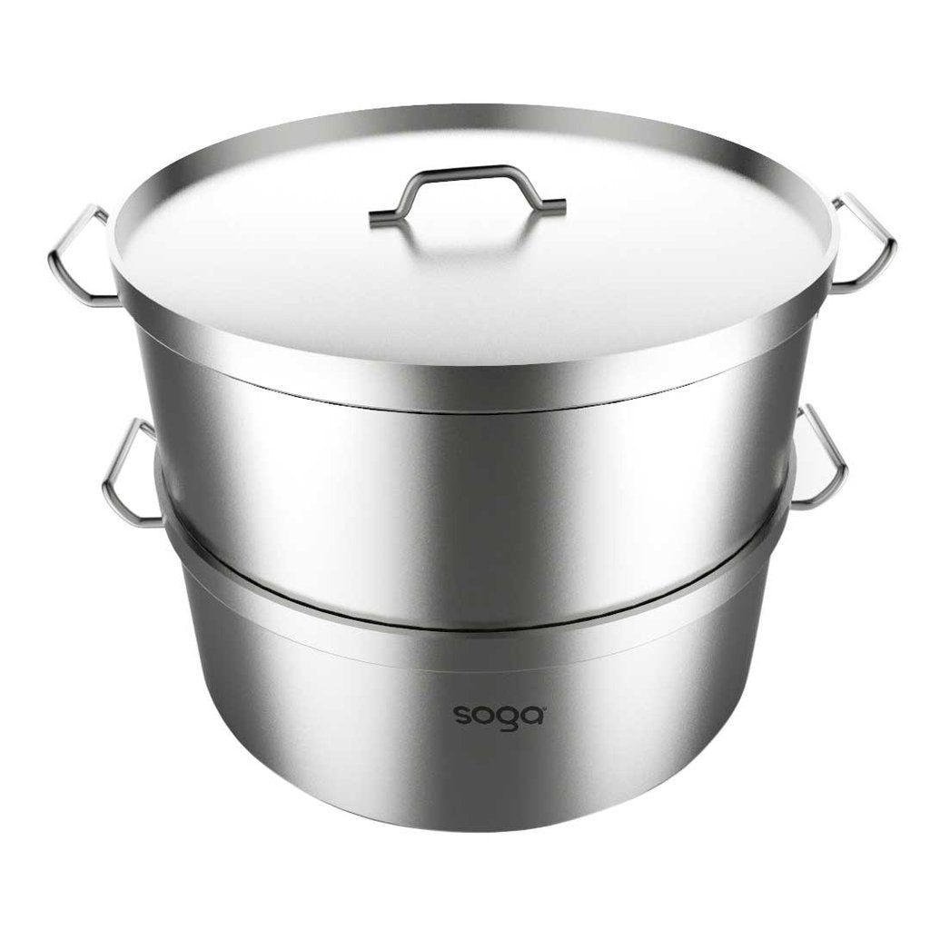 Commercial 304 Stainless Steel Steamer With 2 Tiers - Top Food Grade