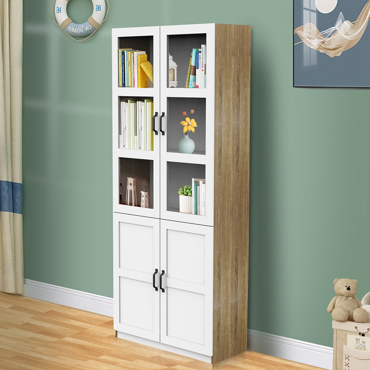 Hekman Display Bookcase Cabinet w/ Doors White| Factory to Home