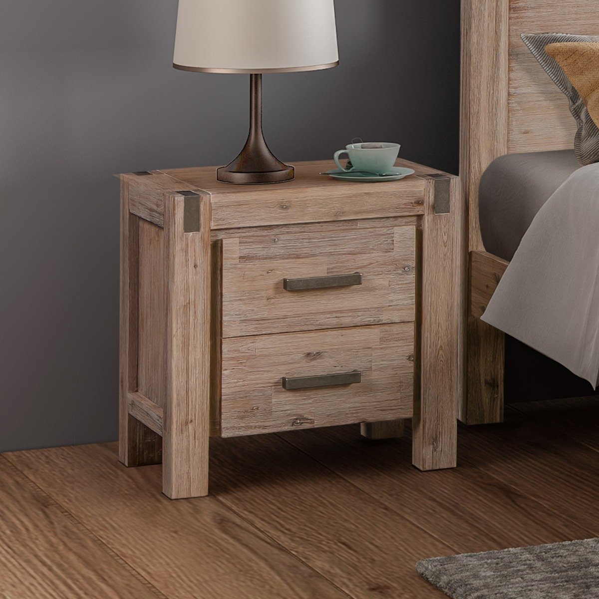 Java Bedside Table - Oak| Factory to Home