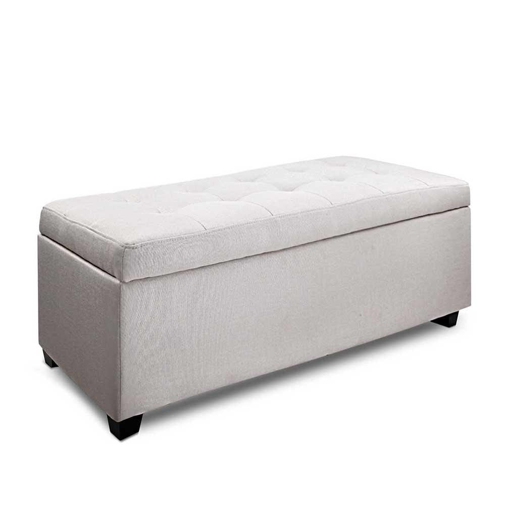 Large Fabric Storage Ottoman - Beige | Factory to Home