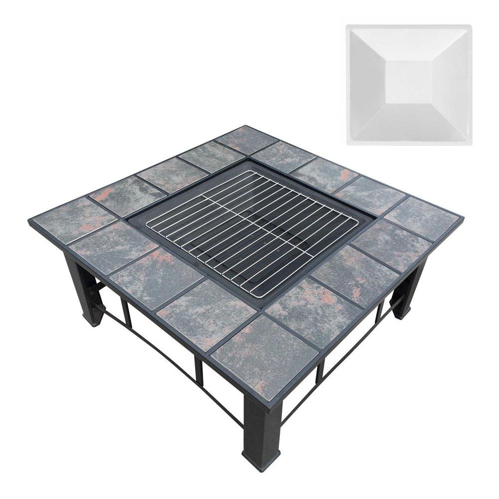 Outdoor Fire Pit & BBQ Table Grill