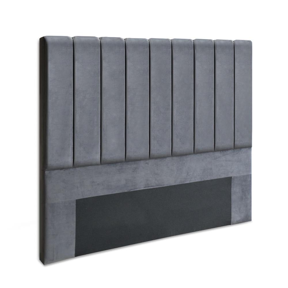 Queen Size Fabric Bed Headboard - Velvet Grey