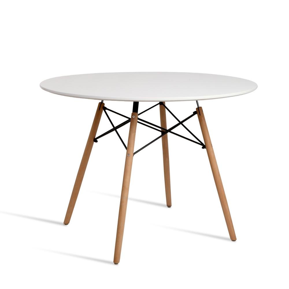 Round Beech Timber Dining Table - White | Factory to Home